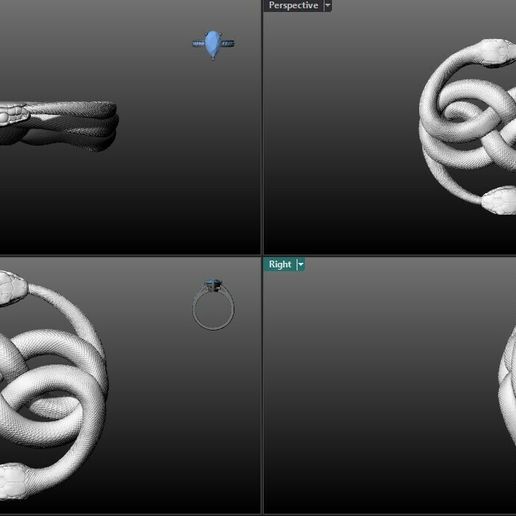 🐍 Auryn Gold Snakes Pendant Medallion from the never ending・ STL File ...