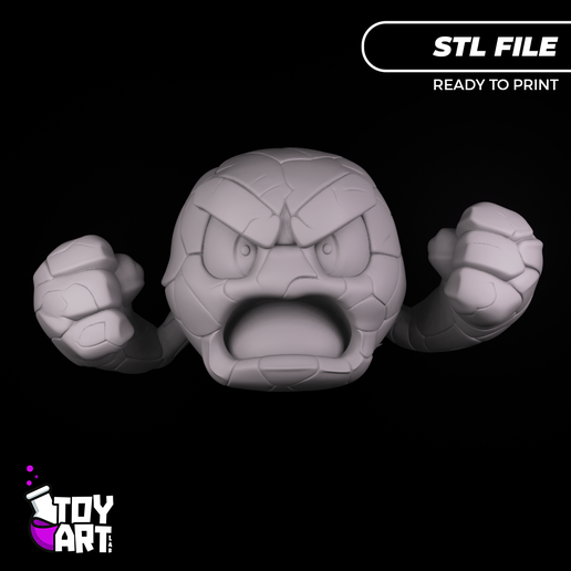🪨 Geodude STL - Chibi Rock Pokémon Fanart for 3D Print・ STL File for 3D ...