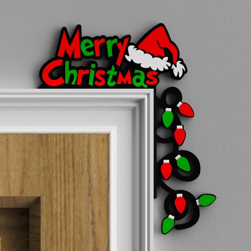 🎄 Merry Christmas Decorative Door Topper・ 3MF File for 3D printing・Cults