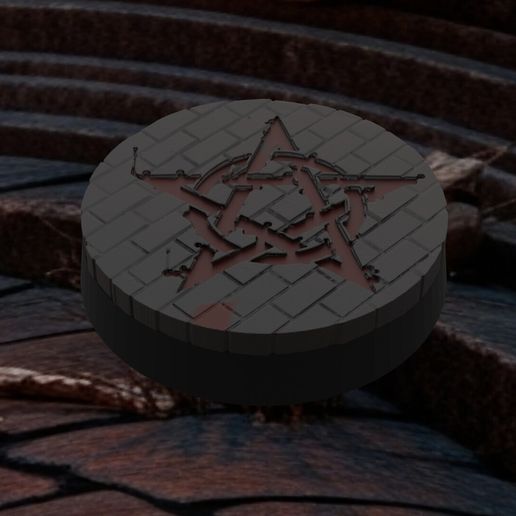 🎲 Occult Pentagram Base V1 - Multi-Size (25mm-40mm) for Miniatures・ STL ...