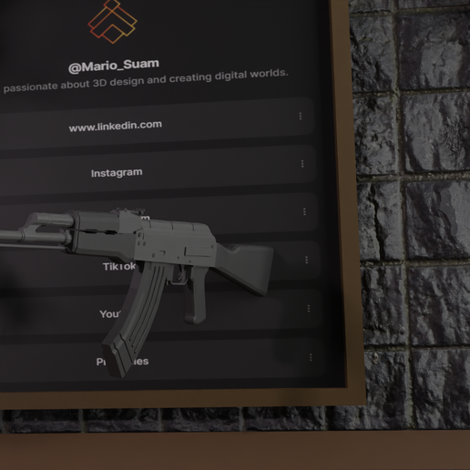 🔫 AK-47 – Full Scale 3D Model (Life-Size Replica)・ STL File for 3D ...