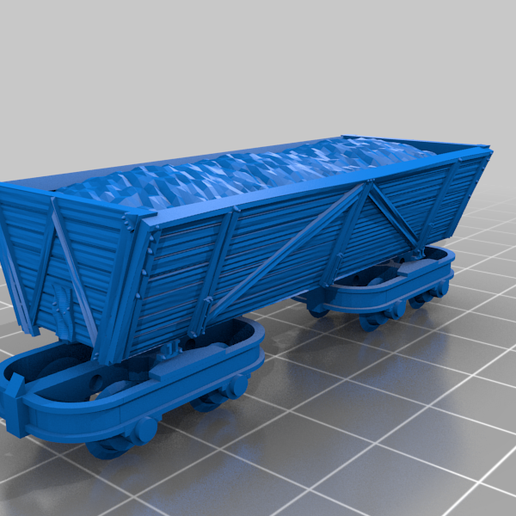🚂 Tipper wagon with load, 4-axle, h0e・Free STL File for ・Cults