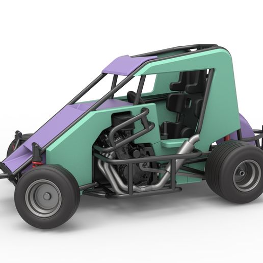 3D file Diecast 600 Micro sprint car while turning Scale 1:25 🚗 ・3D ...