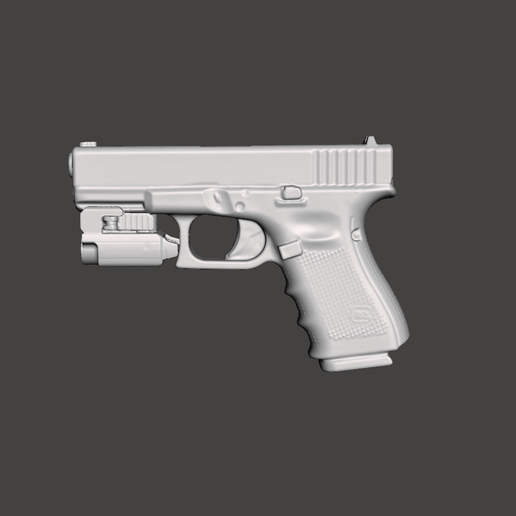 STL file Glock 19 Gen4 with Olight PL Mini 2 Real Size 3D Gun Mold 🔫 ...