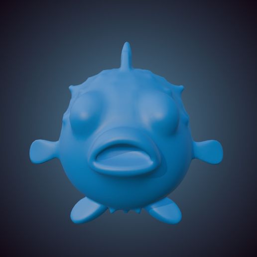 🐠 Cartoon Puffer Fish・ STL File for 3D printing・Cults