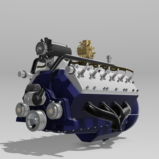 🌆 Lincoln V12 Engine Complete 4 Versions Scale Modelling・ STL File for ...