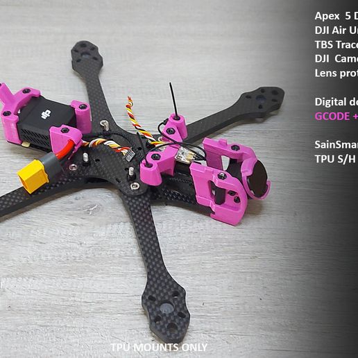 🖼️ Mr Steele Apex DC / 5 Frame Mounts DJI 03 Air Unit (Digital Download ...