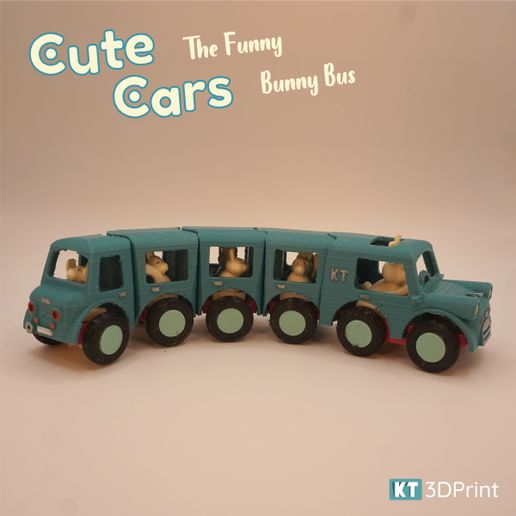 🚌 Cute Cars - Funny Bunny Bus・Free STL File for ・Cults