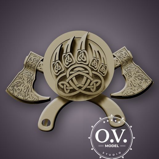 🪓 Viking axe STL, Scandinavian model, Nordic pattern CNC, medieval ...