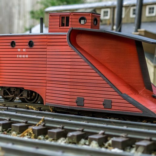 🪵 Wooden Russel Snow Plow G-Scale・ STL File for ・Cults