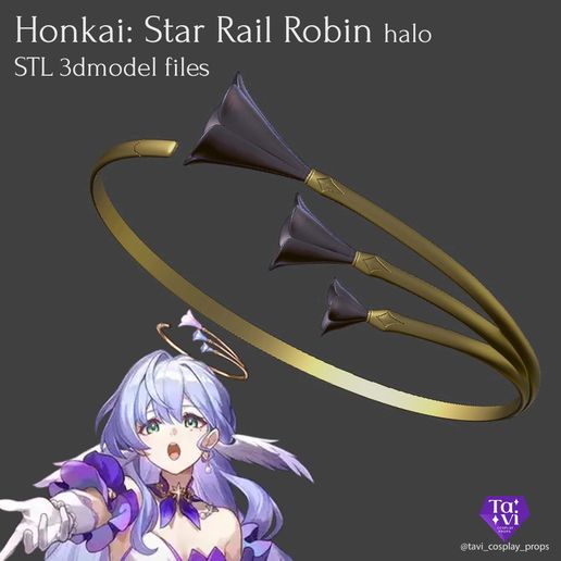 Файл 3D Honkai: Star Rail Robin halo STL 3dmodel files ⭐ ・Шаблон для ...