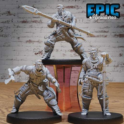 🎲 Half Orc Adventurer Set ‧ DnD Miniature ‧ Tabletop Miniatures ...