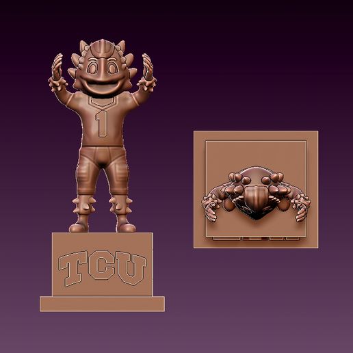 🏈 NCAA - TCU Horned Frogs mascot statue - 3d Print・ 3D File for 3D ...
