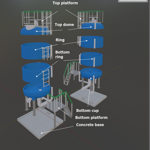 🪖 Liquids storage tank, 1:43, kit・Free STL File for ・Cults