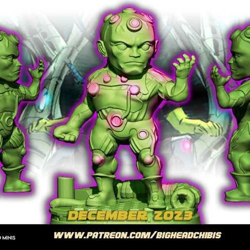 STL file brainiac dc super man chibi marvel united 👨 ・3D printing ...