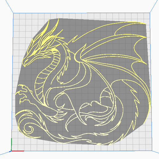 🎨 Line Art Dragon 2D Wall Art・Archivo STL Gratis para Impresión 3D・Cults