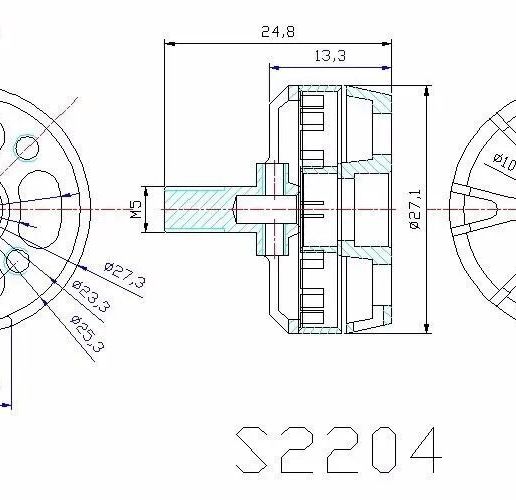 3D file brushless motor Readytosky S2204-2300kV ⚡ ・3D printing model to ...
