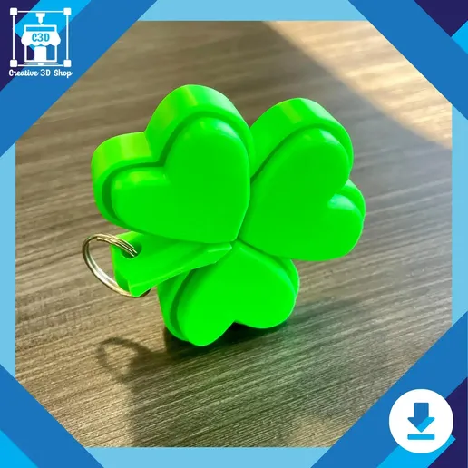 ☘️ Shamrock Clicker Keychain STL File – 3D Printable Fidget Toy for ...