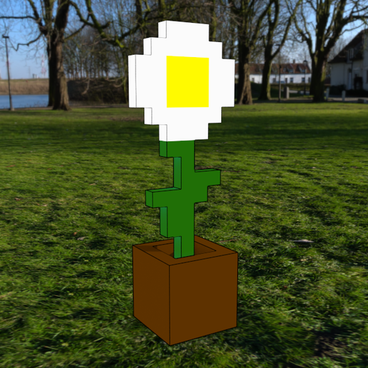 🌸 MINECRAFT -- MINECRAFT FLOWER -- WITH POT -- MODEL Nº4 🌸・ STL File ...