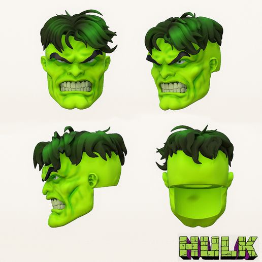 🎨 SMART HULK HEAD FOR MARVEL LEGENDS・ STL File for 3D printing・Cults