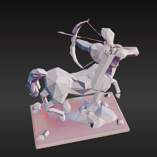 🗿 Low Poly Centaur Archer Statue・ STL File for 3D printing・Cults