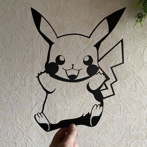 STL file Pikachu - Pokemon - Sihouette 2D 🐉 (DXF and SVG)・3D print ...