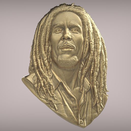 📁 Bob Marley Bas Relief 3D Model – STL & OBJ File for CNC Carving and ...