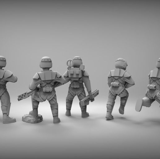 💂 Starship trooper heads - heroic 28mm・Free STL File for ・Cults
