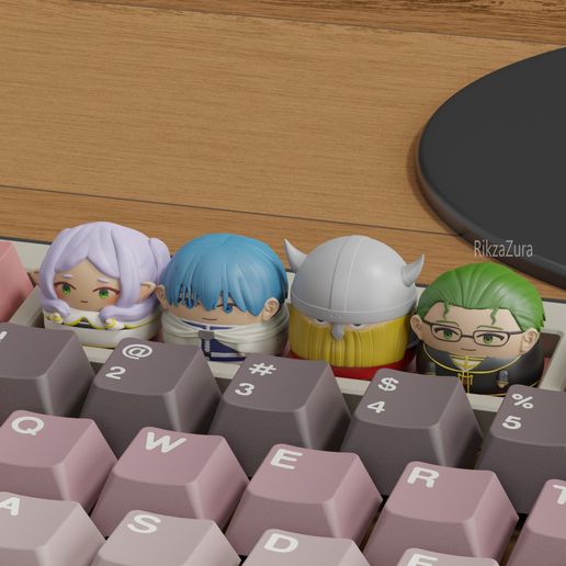 STL file CUTE FRIEREN (LEGENDARY GROUP) KEYCAPS - MECHANICAL KEYBOARD ⌨ ...