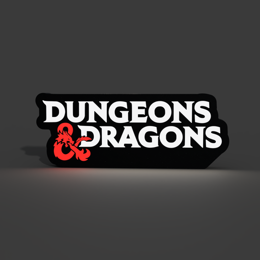 3MF file Dungeons & Dragons Logo & Dragon Lightbox LED Lamp 🐉 (STEP)・3D ...