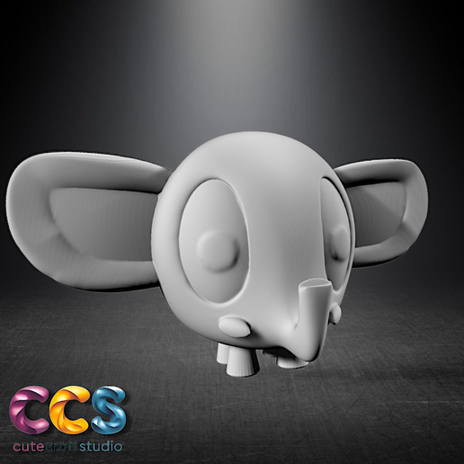STL file chibi elephant 🐘 (3MF)・Model to download and 3D print・Cults