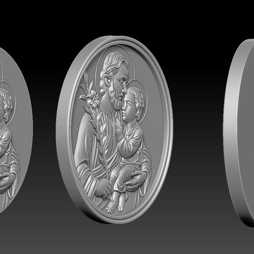 ️ Saint Joseph pendant 3D print model・ STL File for 3D printing・Cults