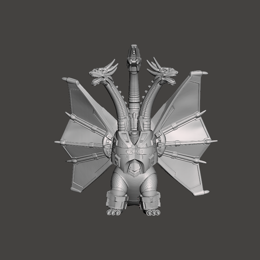 🎨 FAN ART KAIJU MECHA KING GHIDORAH GODZILLA・ OBJ File for 3D printing ...