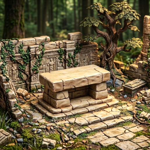 🎲 Stone Altar Ruins – 3D Printable STL – Tabletop Terrain Scatter・ STL ...