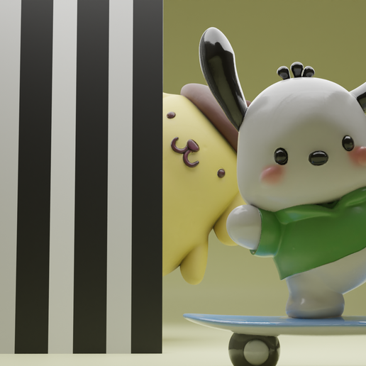 👾 pochaco AND pompompurin・Archivo STL para Impresión 3D・Cults