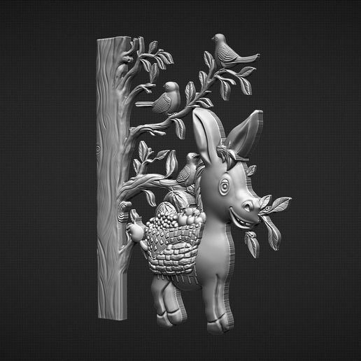 🐎 Donkey Bas Relief 3D Model・ STL File for 3D printing and CNC ...