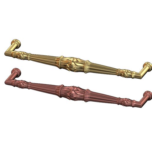 🪷 Lotus bead round fluted door gate push pull handle 3D print model ...