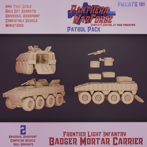 🦡 Badger Mortar Carrier: Universal Hardpoint System Patrol Pack (6mm ...