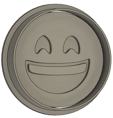 Archivo OBJ Grinning Face Cookie Cutter - Imprinted 😀 ・Modelo ...
