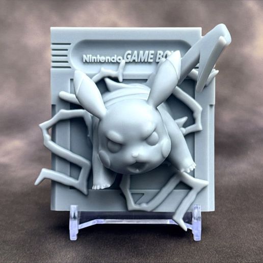 🐉 Pokemon Yellow 3D Printable Gameboy Cartridge; Pikachu 3MF and STL ...