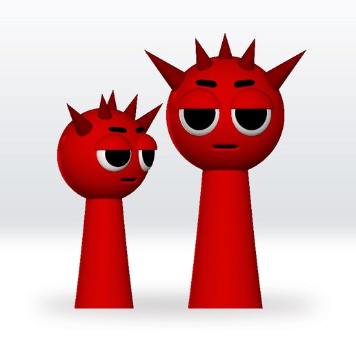 📁 Red Raddy Sprunki STL, 3mf, Obj 3D Model Split file Character Fanart ...