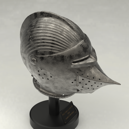 🪖 Medieval Helmet V with Beaked Visor - v1・ STL File for 3D printing・Cults