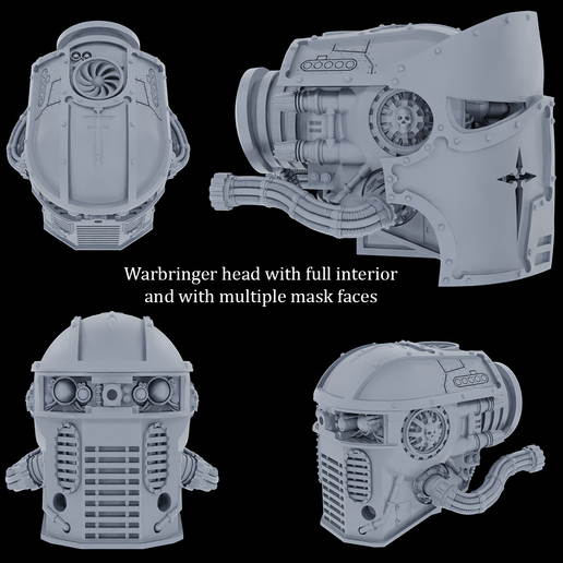 🎲 Warbringer Titan Head with full interior and multiple masks including ...