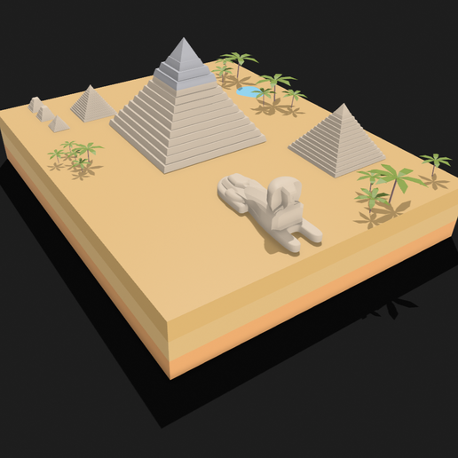 Free STL file Egypt Pyramids and sphinx Diorama 🇪🇬 ・3D printing ...
