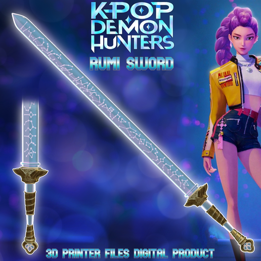 🗡️ Rumi Cosplay Espada Kpop Cazadores de Demonios・Archivo STL para ...