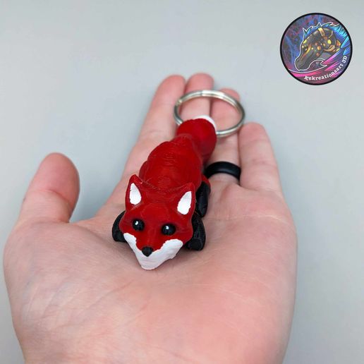 👶 Baby Fox Flexi Keychain, Articulated Keychain・ STL File for ・Cults
