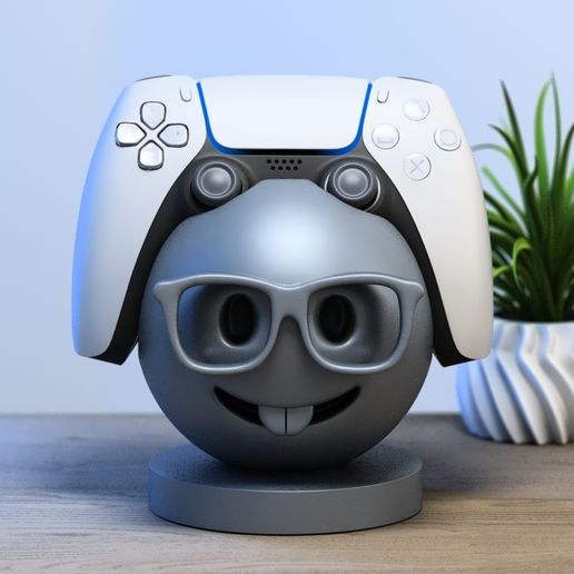 STL file Emoji nerd face, Emoji ps5 controller stand, Emoji ps5 ...