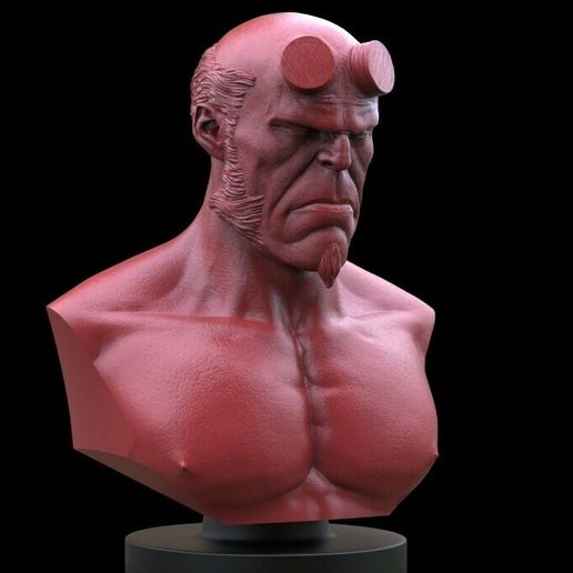 👤 Hellboy Bust・Archivo STL para ・Cults