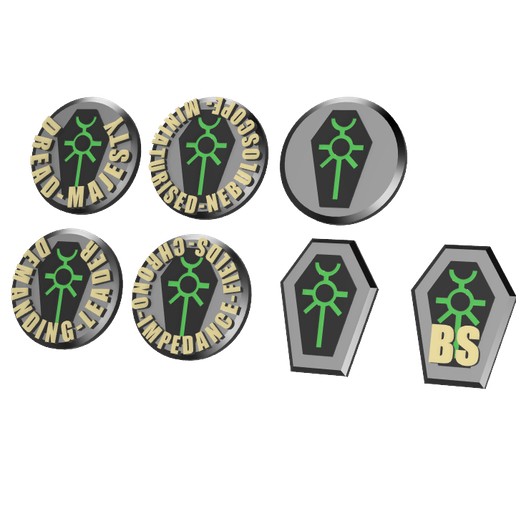 🛰 Necron Starshatter Arsenal Tokens・ STL File for 3D printing・Cults
