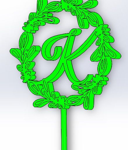 Fichier STL K - Cake Topper 🍰 ・Plan imprimable en 3D à télécharger・Cults